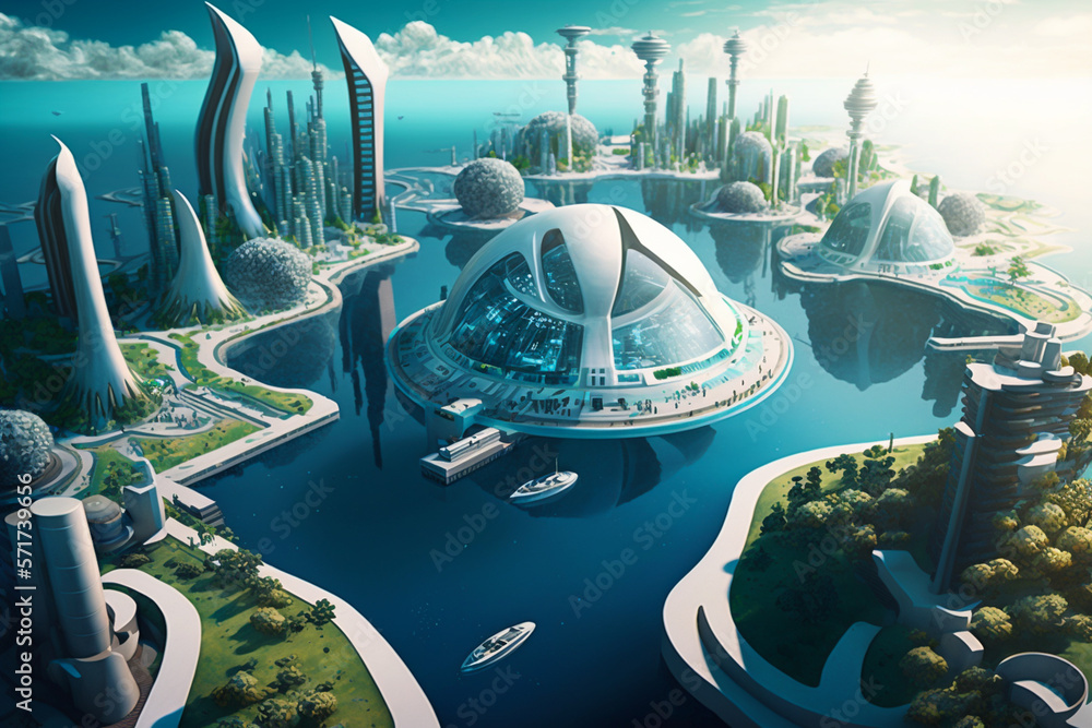 Floating City In Space