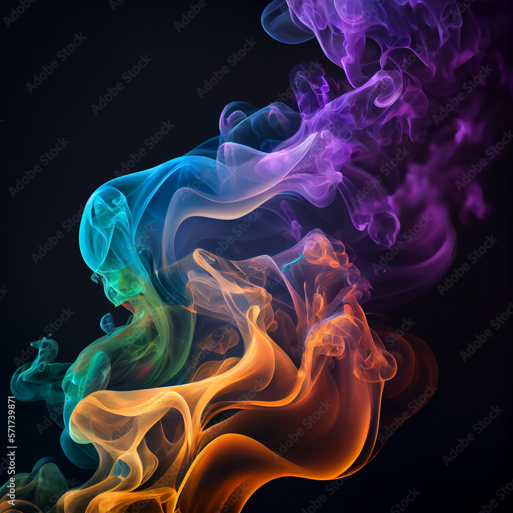 laminar flow, colored smoke (generative ai content) Stock Illustration ...