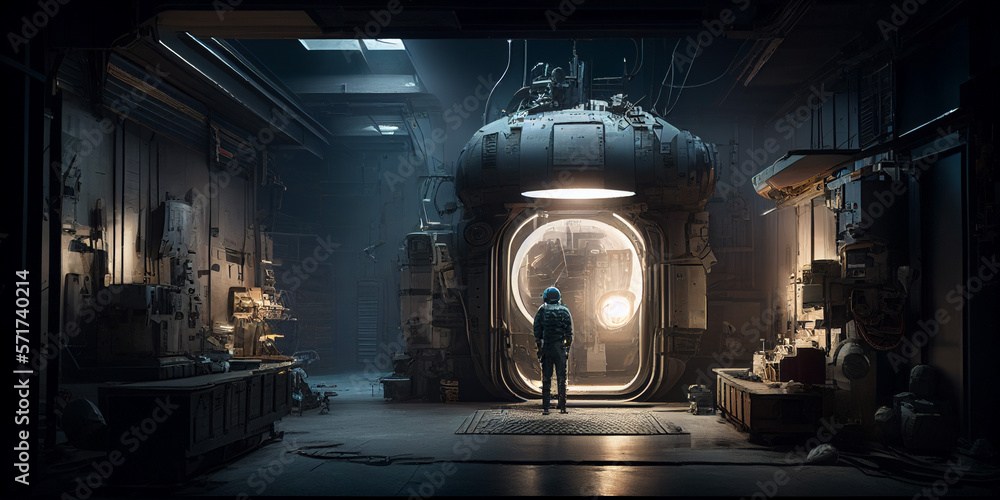 inventor stands in front of his time machine, which he put together in ...