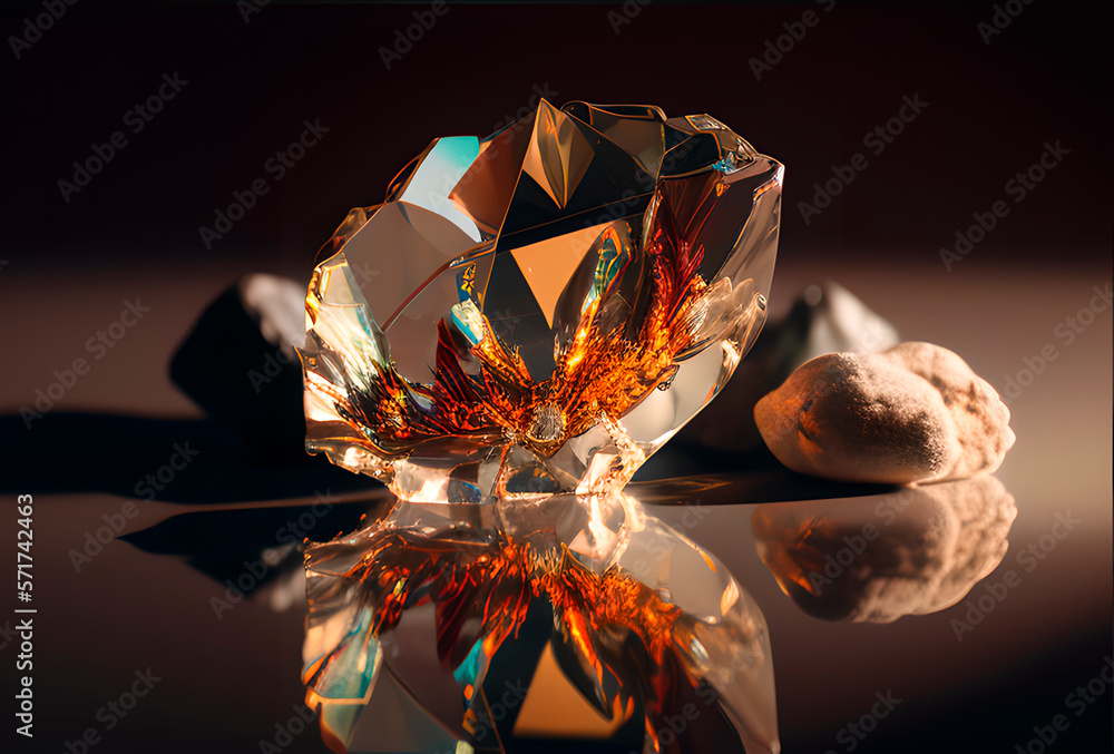 Generative AI, a beautiful uncut crystal on a natural background, the ...