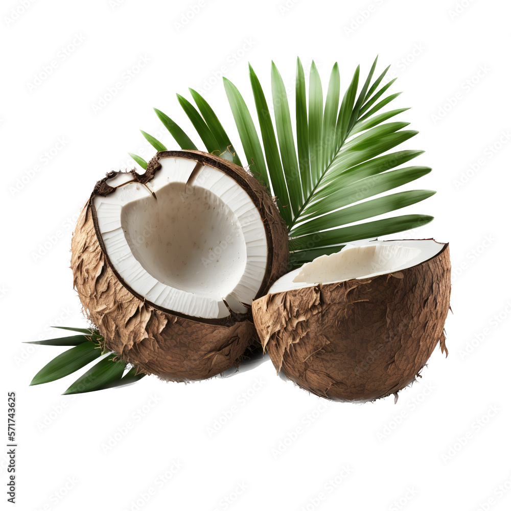 Coconut tropical leaves, illustration, coconut, png, transparent ...