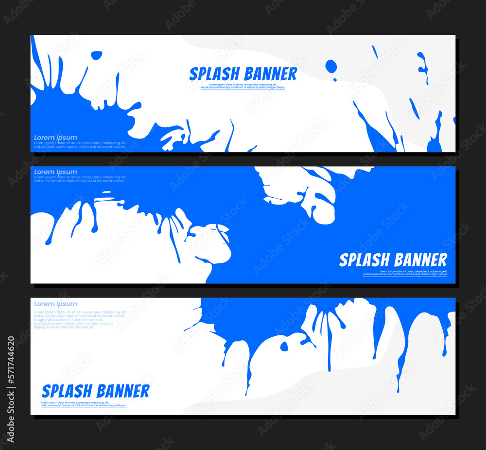 blue banner splash. Blue ink splash on backdrop. Splash background for ...