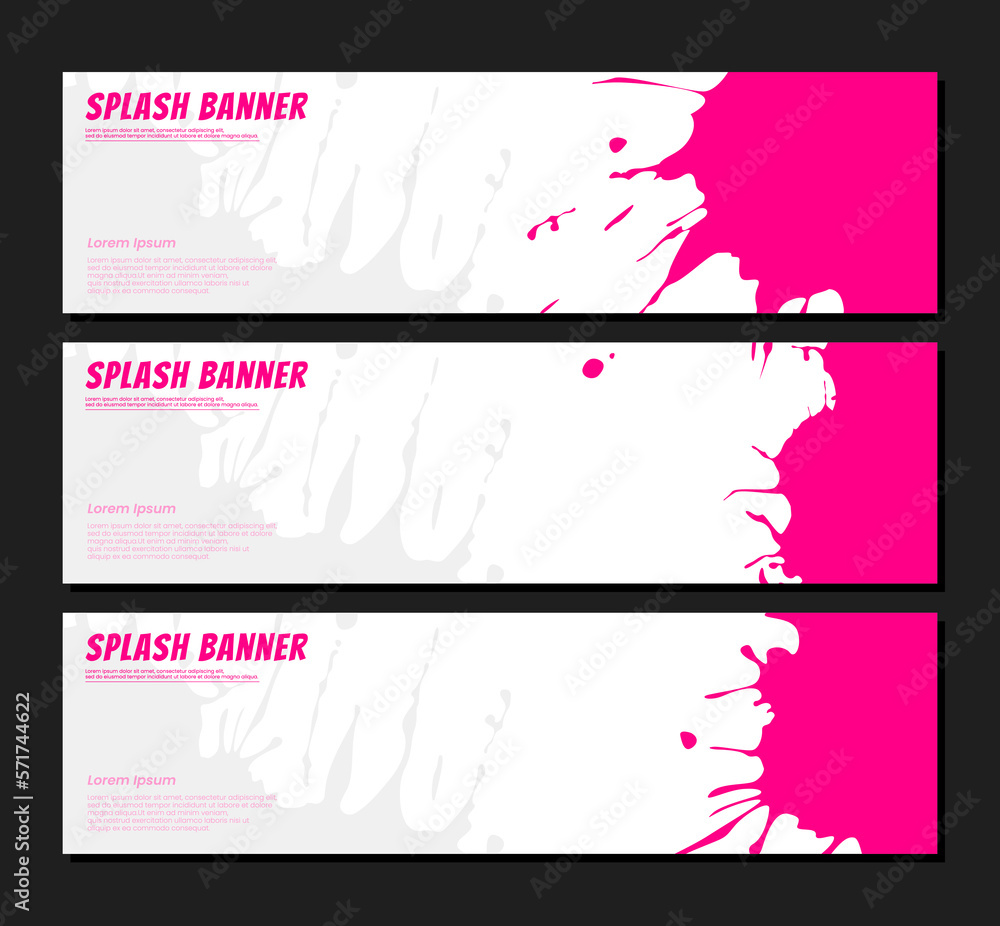 pink banner splash. pink ink splash on backdrop. Splash background for ...