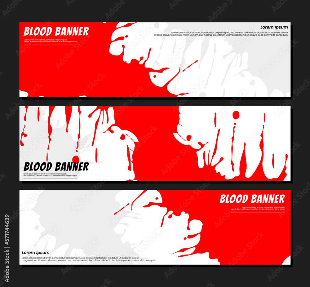 Blood splatter background. Blood splash background. Blood strip banner ...