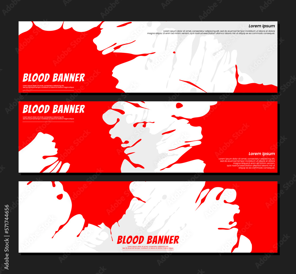 Blood splash background. red splash on white background. set of three ...