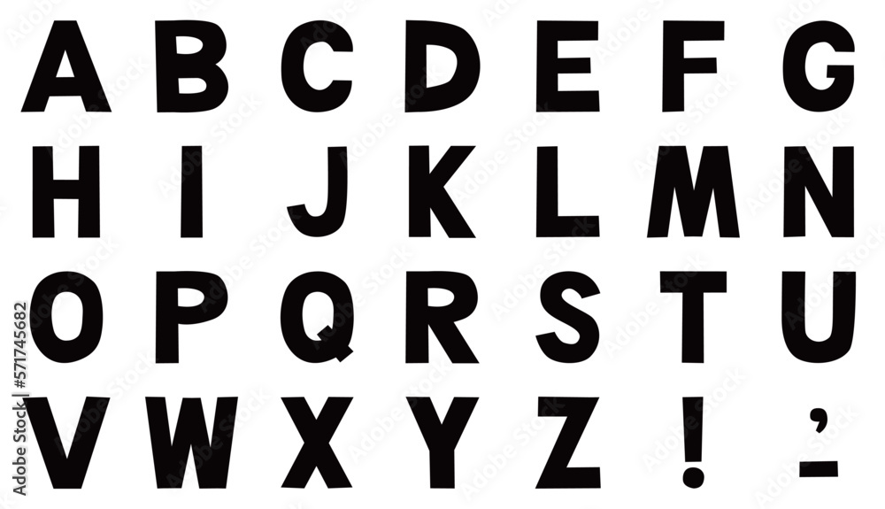 Vetor de アルファベット大文字のゆるいフォントのセット do Stock | Adobe Stock