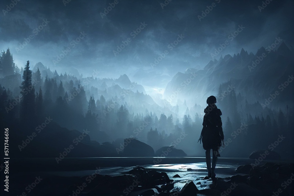 Dark Glowing 4k Wallpaper For Desktop. Generative AI Stock Illustration ...