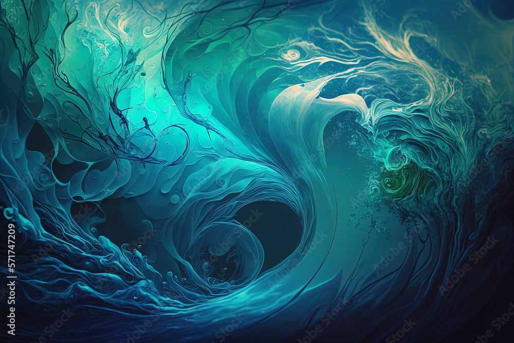 Abstract background blue with a watery and fluid pattern. Generative AI ...