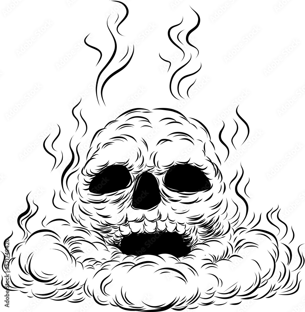 Bomb explosion mushroom cloud by hand drawing.Bomb cloud vector on ...