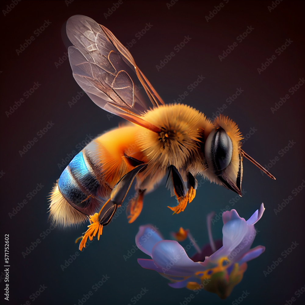 Honey bee, insect bee, animal bee, bee collect nectar and honey ...