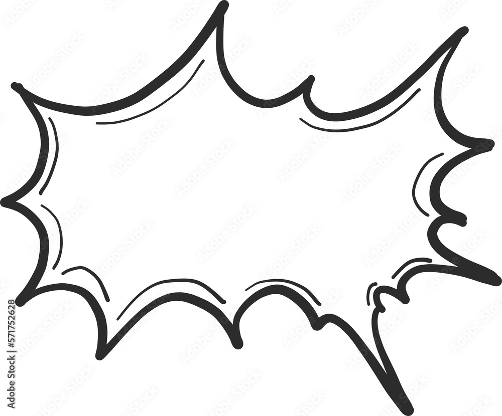 Quote textbox by hand drawing.Comic speech bubble png on white ...