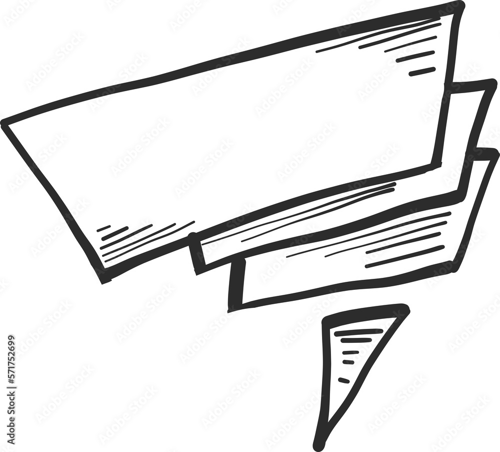 Quote textbox by hand drawing.Comic speech bubble png on white ...