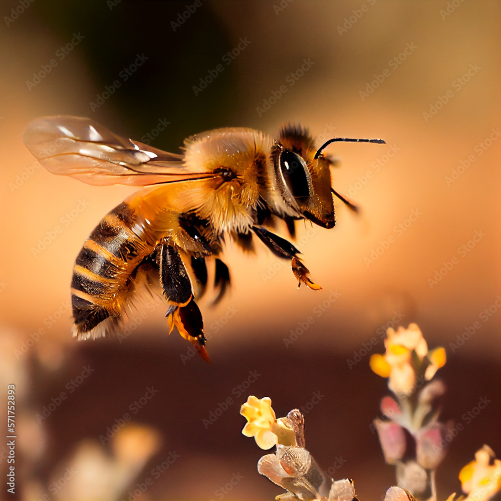 Honey bee, insect bee, animal bee, bee collect nectar and honey ...