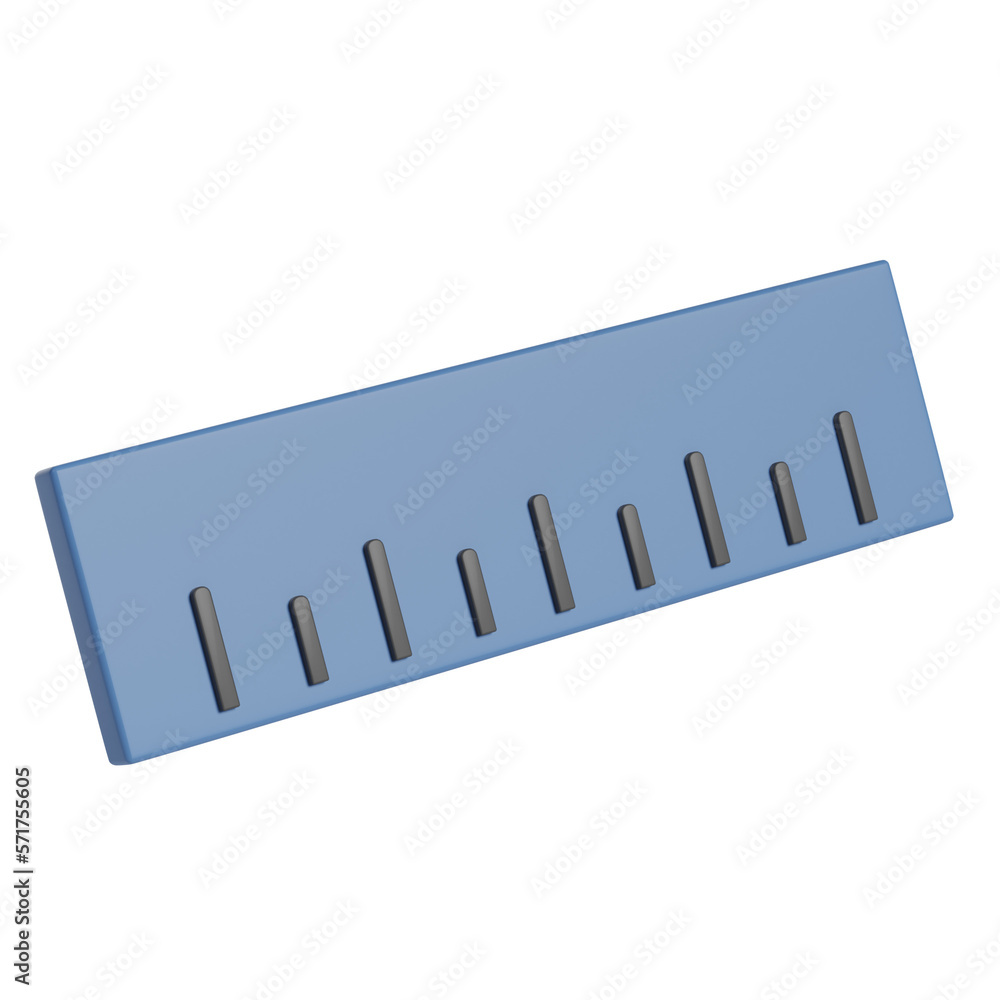 Ruler 3D Illustration Stock Illustration | Adobe Stock