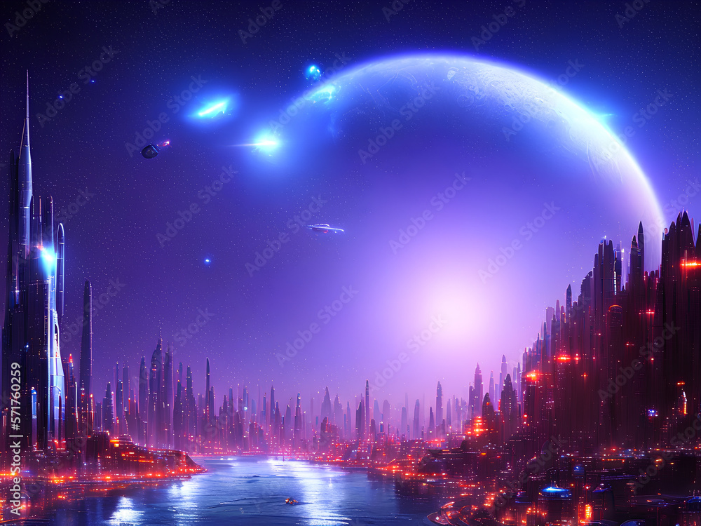 Alien planet Fantasy sci fi background series 111 of 155 Stock ...