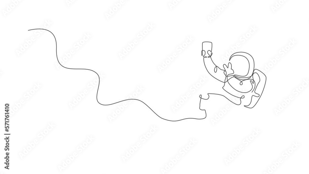 Vidéo Stock Animated self drawing of continuous line draw floating ...