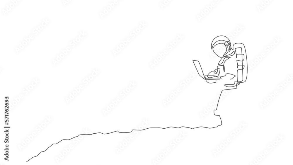 Vidéo Stock Animated self drawing of continuous line draw young ... Vidéo Stock Animated self drawing of continuous line draw young ...
