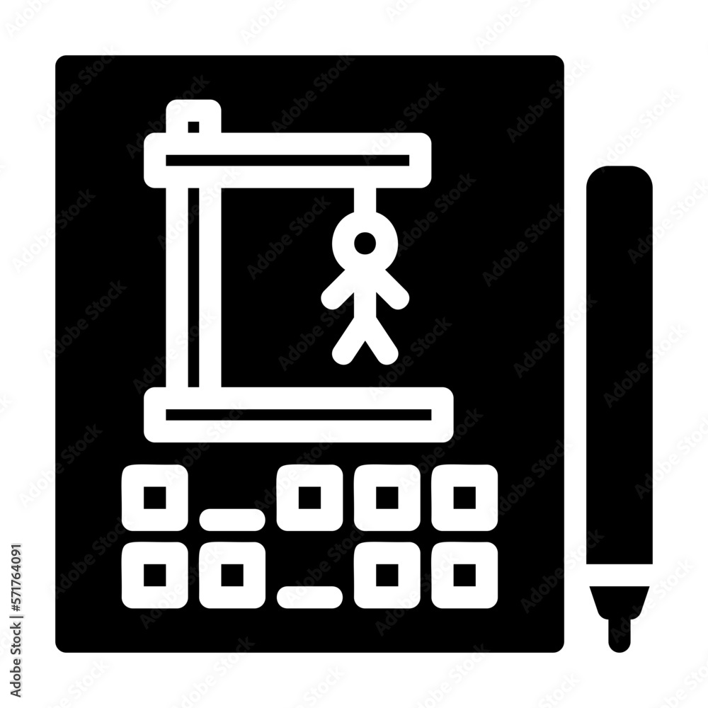 Hangman Game Icon Stock Vector | Adobe Stock