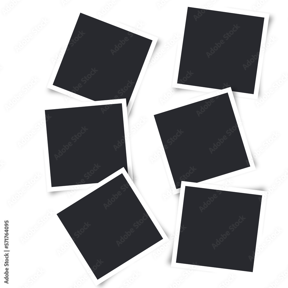 Set of square photo frames. Collage of realistic frames isolated on ...