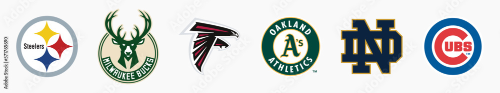 Most Popular Sports Team Logo. Vector brand icons. Stock Vector | Adobe ...