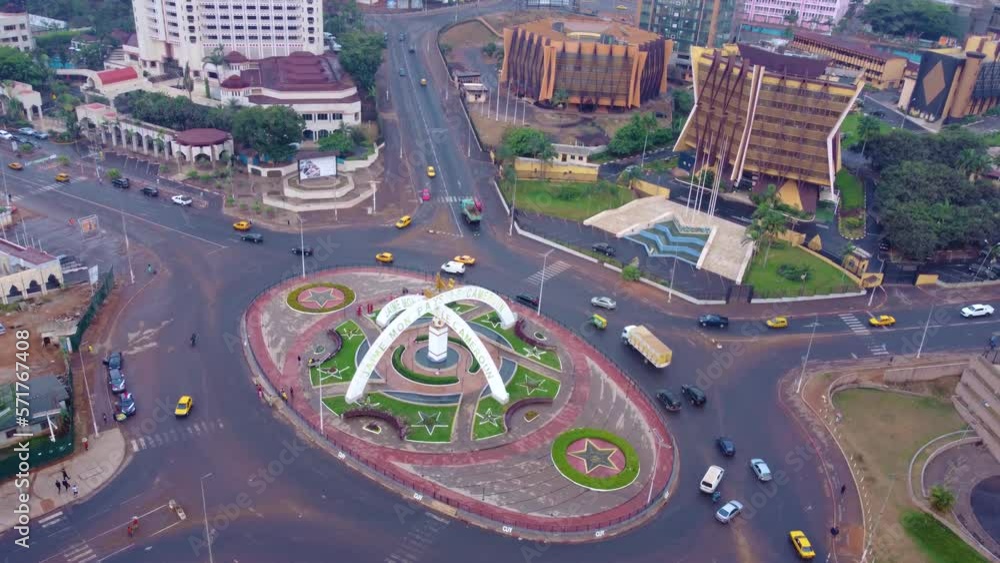 "I love my country Cameroon" roundabout downtown the capital Yaounde ...