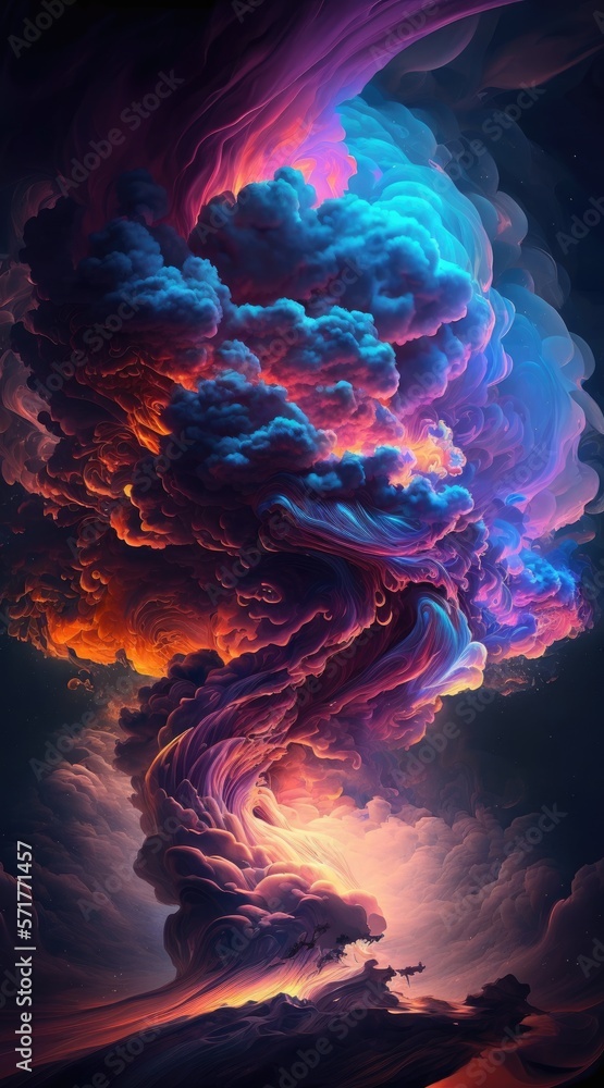 Intense apocalyptic clouds from chemical burning toxic materials ...