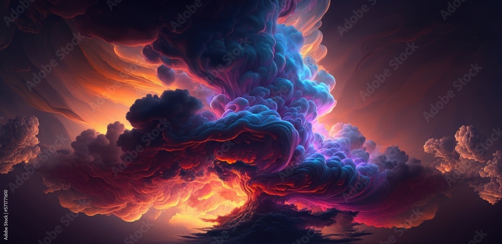 Intense apocalyptic clouds from chemical burning toxic materials ...