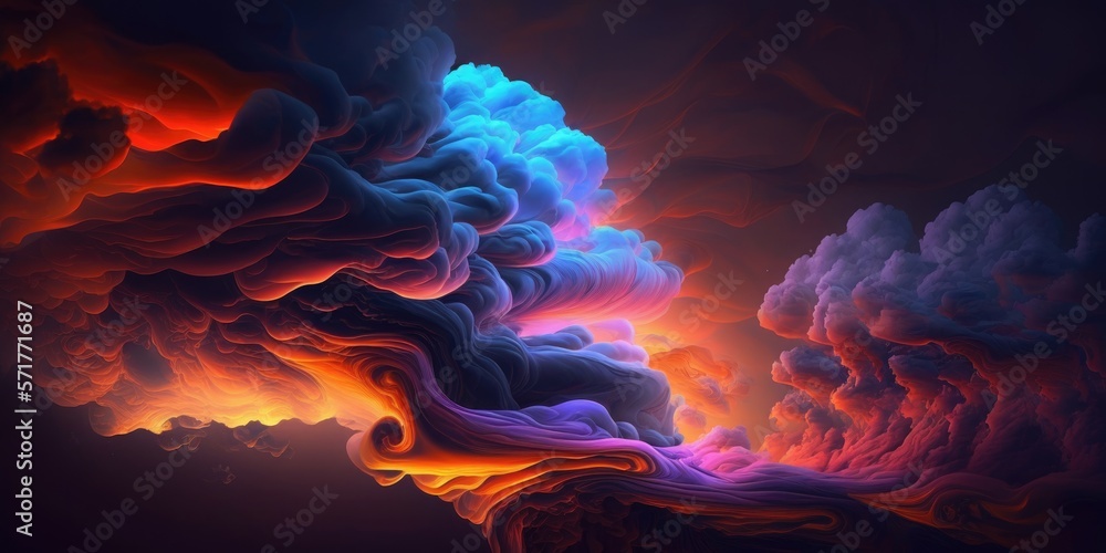 Intense apocalyptic clouds from chemical burning toxic materials ...