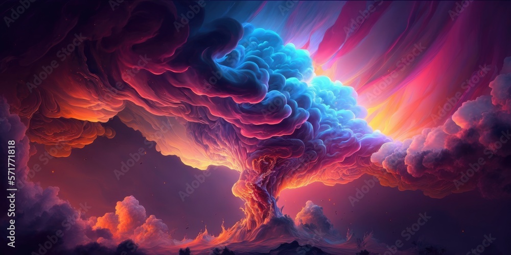 Intense apocalyptic clouds from chemical burning toxic materials ...