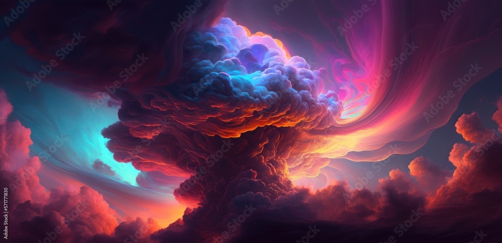 Intense apocalyptic clouds from chemical burning toxic materials ...