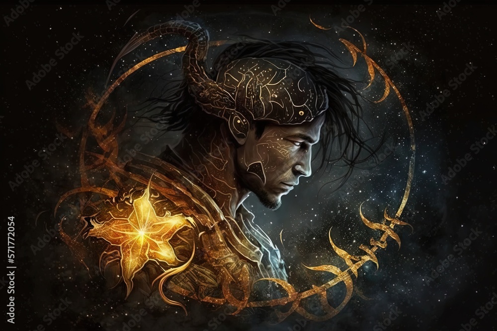 Backdrop of sacred zodiac Scorpius symbols, astrology, alchemy, magic ...