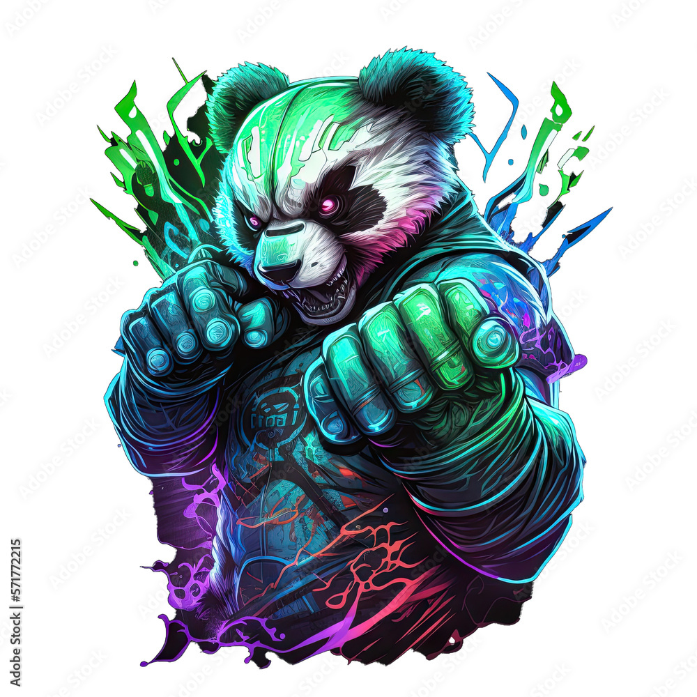 Epic, Unique, and Artistic Panda Animal Moscot Sports Team Logo T-Shirt ...