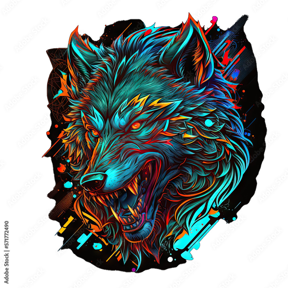 Epic, Unique, and Artistic Wolf Animal Moscot Sports Team Logo T-Shirt ...