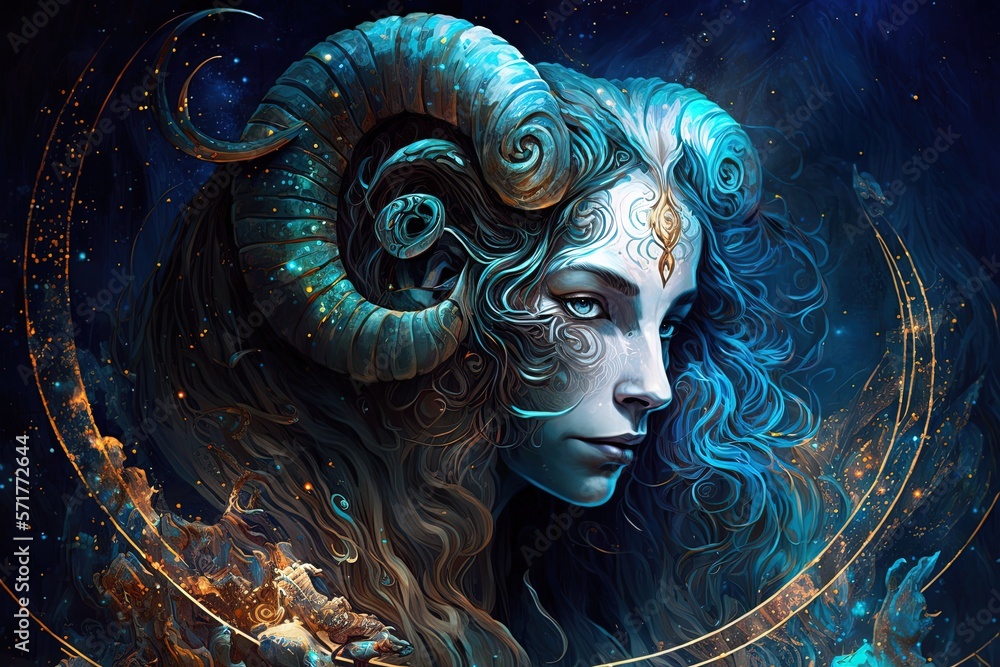 Backdrop of sacred zodiac Aries symbols, astrology, alchemy, magic ...