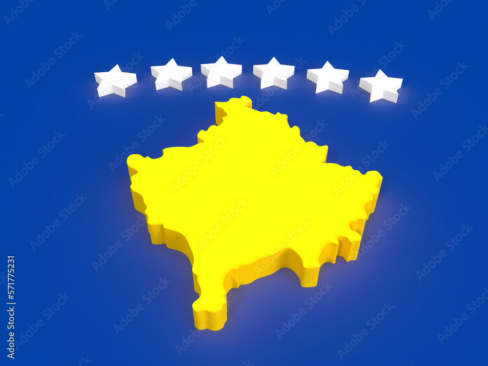 Kosovo flag in 3D from different perspective. Flamuri i Kosoves ne 3D ...