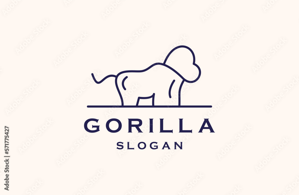 Simple gorilla logo design template Stock Vector | Adobe Stock