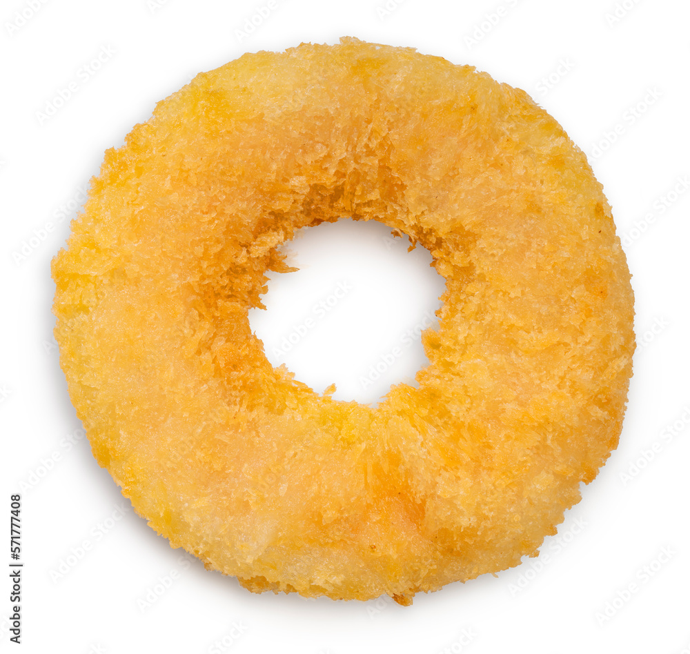 Deep Fried shrimp donut in paper plate isolated on white background ...