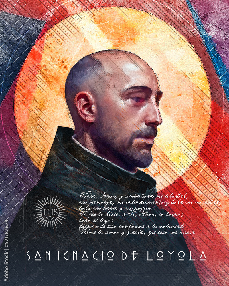 Art portrait of Saint Ignatius of Loyola Stock Illustration | Adobe Stock