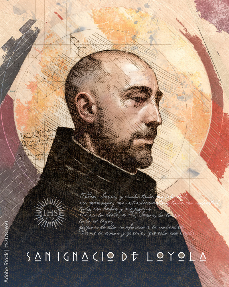 Art portrait of Saint Ignatius of Loyola Stock Illustration | Adobe Stock