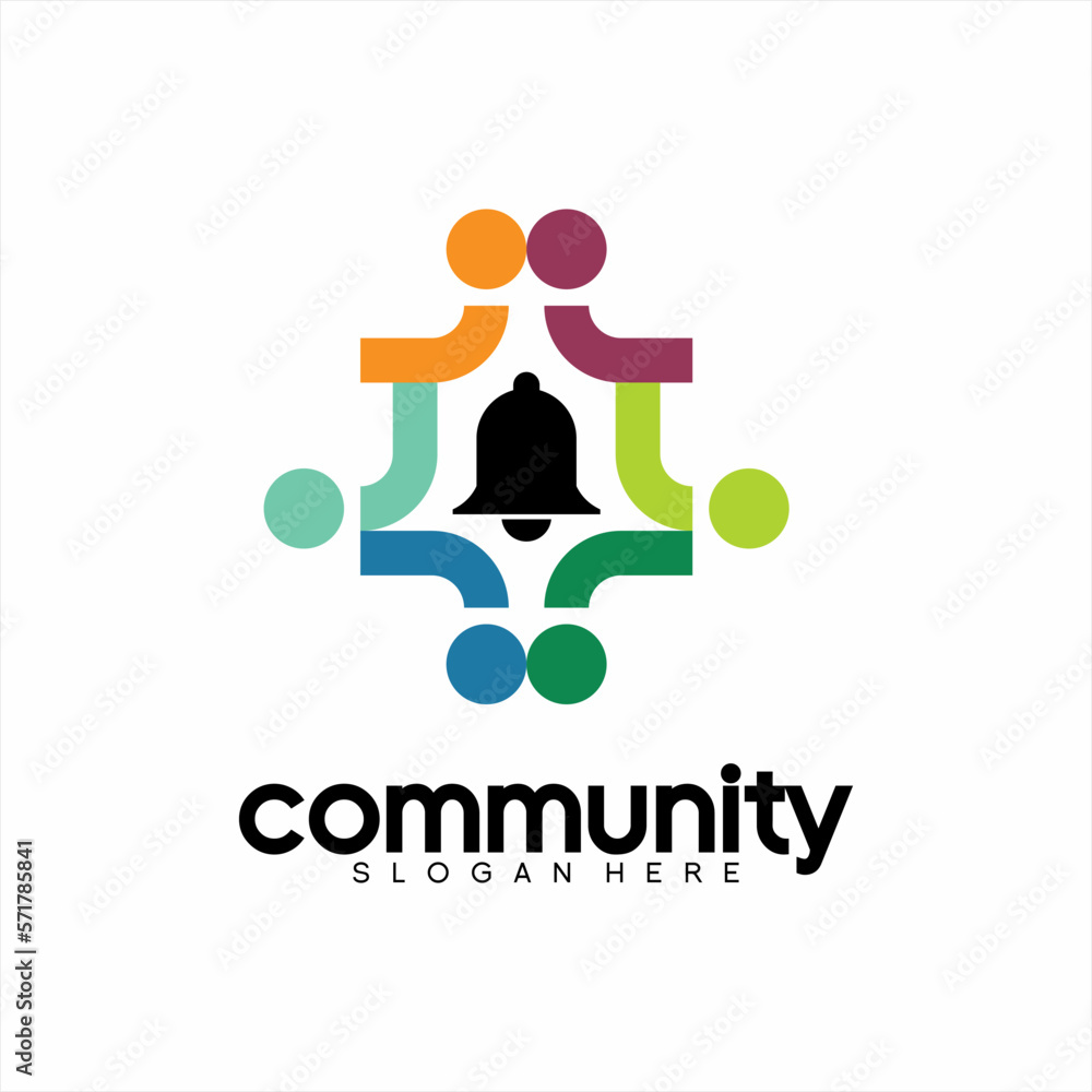 Christian religious community logo design with bell symbol in the ...