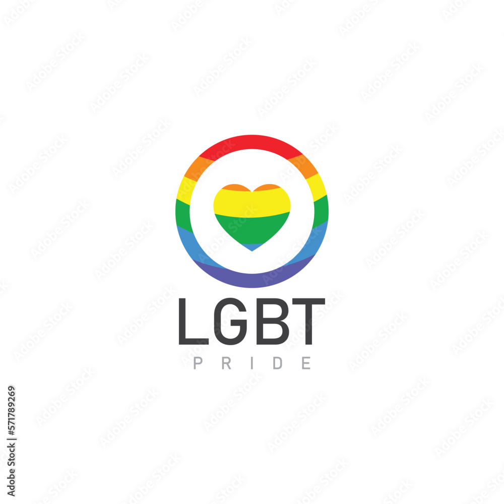 LGBT pride rainbow flag logo icon Stock Vector | Adobe Stock