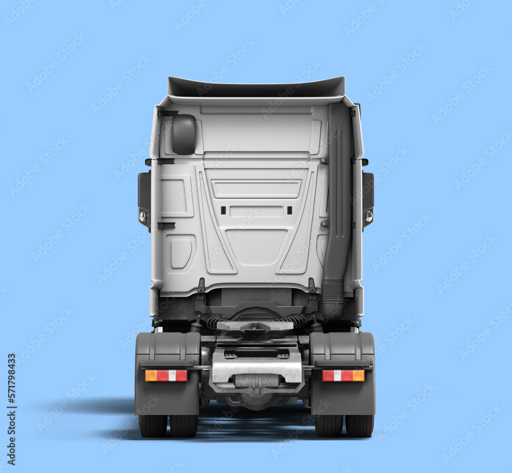 White semi truck with black inserts with carrying capacity of up to ...