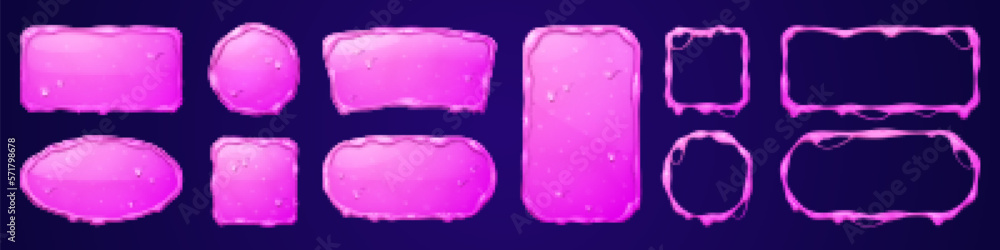 Slime name plate kit for game ui. Pink phlegm texture square and circle ...