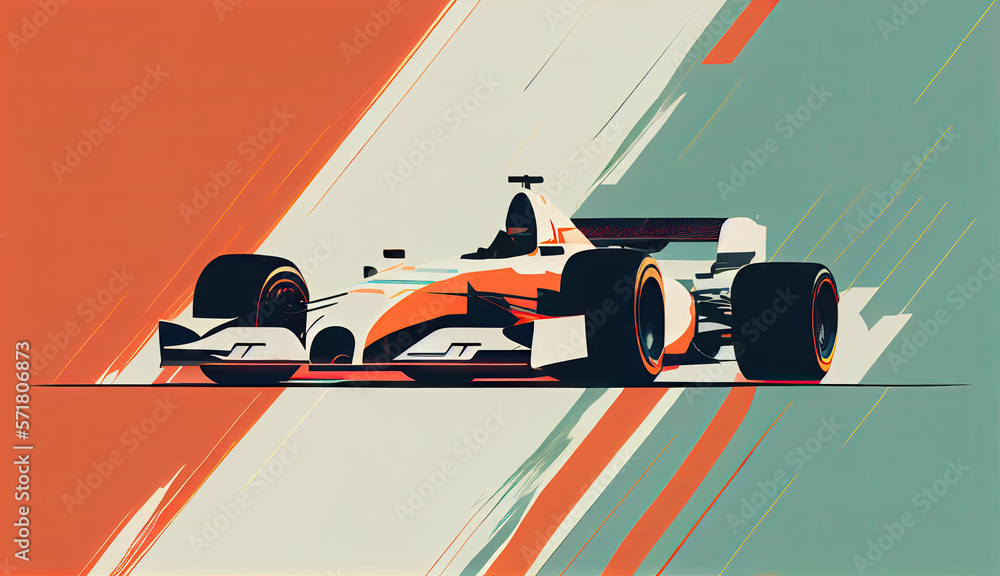 Racing car on formula 1 track created with AI Stock Illustration ...