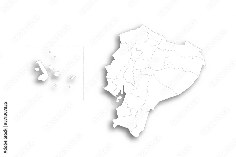 Ecuador political map of administrative divisions - provinces. Flat ...
