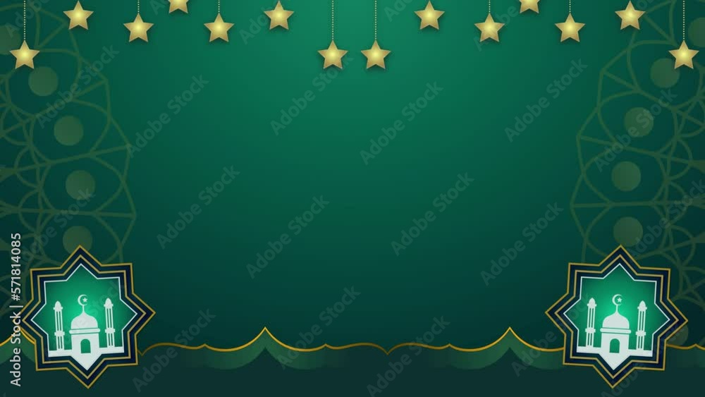 green islamic background animation for eid al fitr, eid al adha and ...