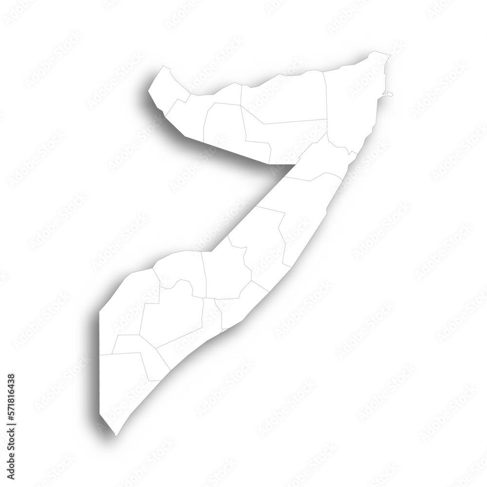 Somalia political map of administrative divisions - federal states ...