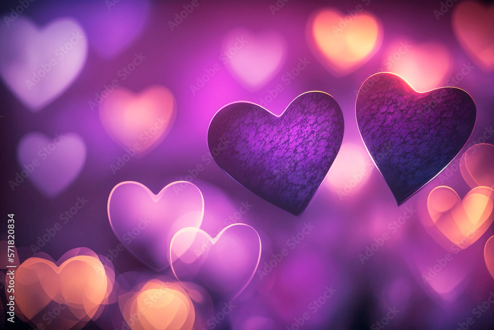 Fondo desenfocado borroso con corazones estilo overlay colorido con ...