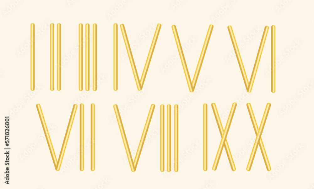 Roman Numerals set, Roman Numbers font Stock Vector | Adobe Stock