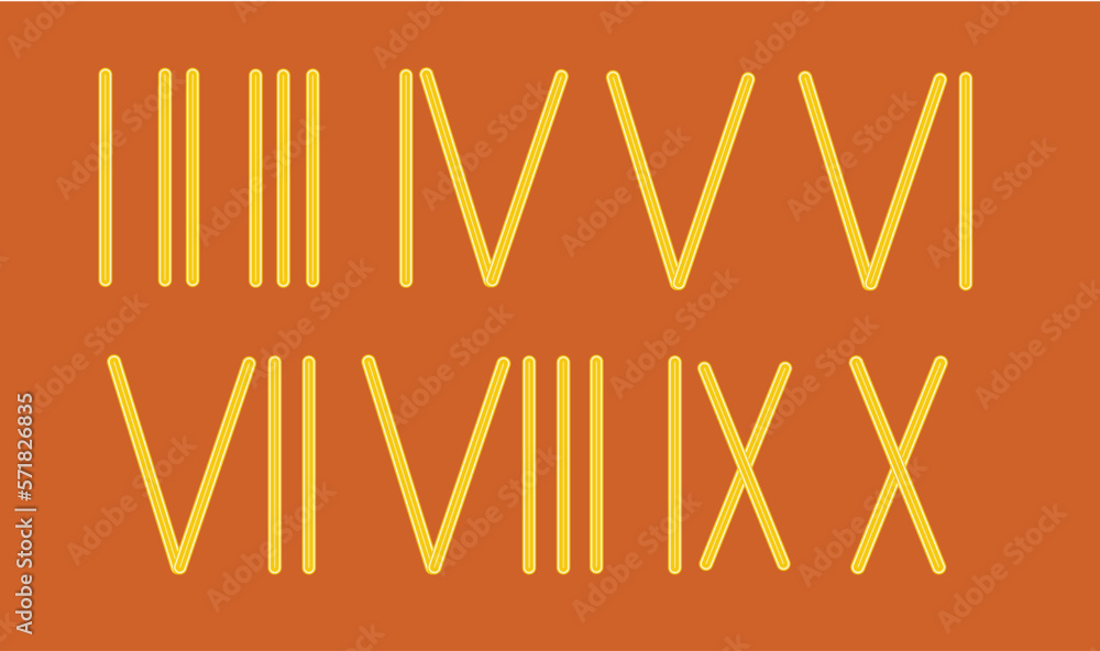 Roman Numerals set, Roman Numbers font Stock Vector | Adobe Stock